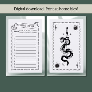 Printable Initiative Tracker Dnd 5e Pathfinder RPG Digital Download ...