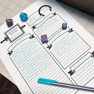 Printable RPG Session Notes - Dnd 5e - D&D - Pathfinder - RPG - PDF ...
