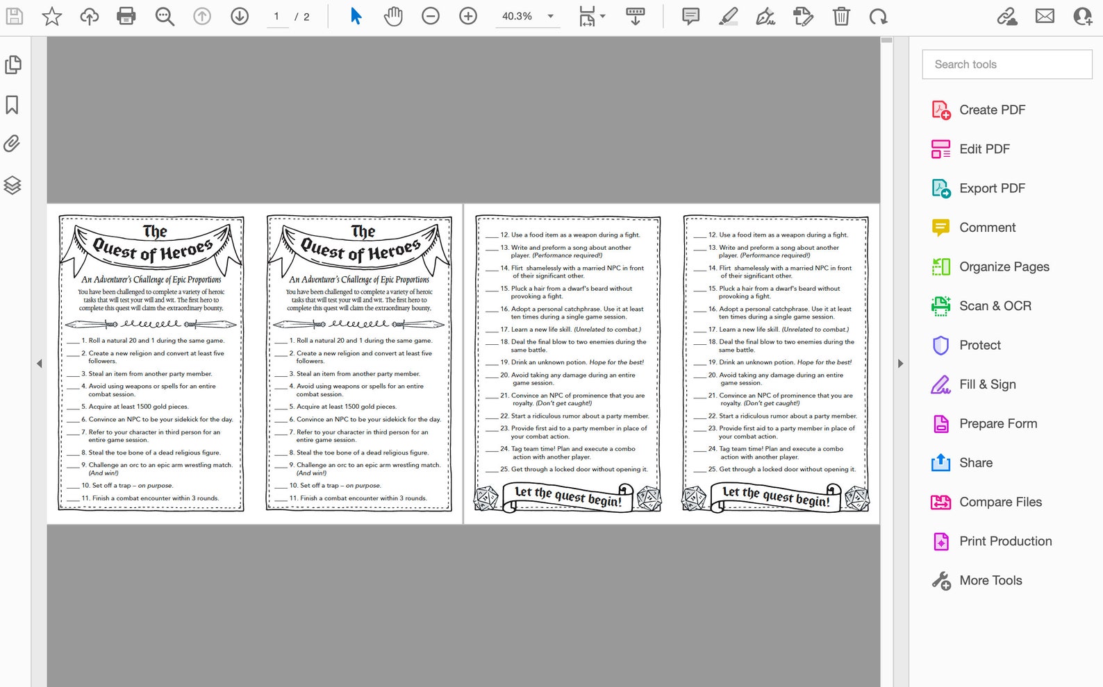 Printable Dnd Scavenger Hunt Dnd 5e Pathfinder RPG - Etsy