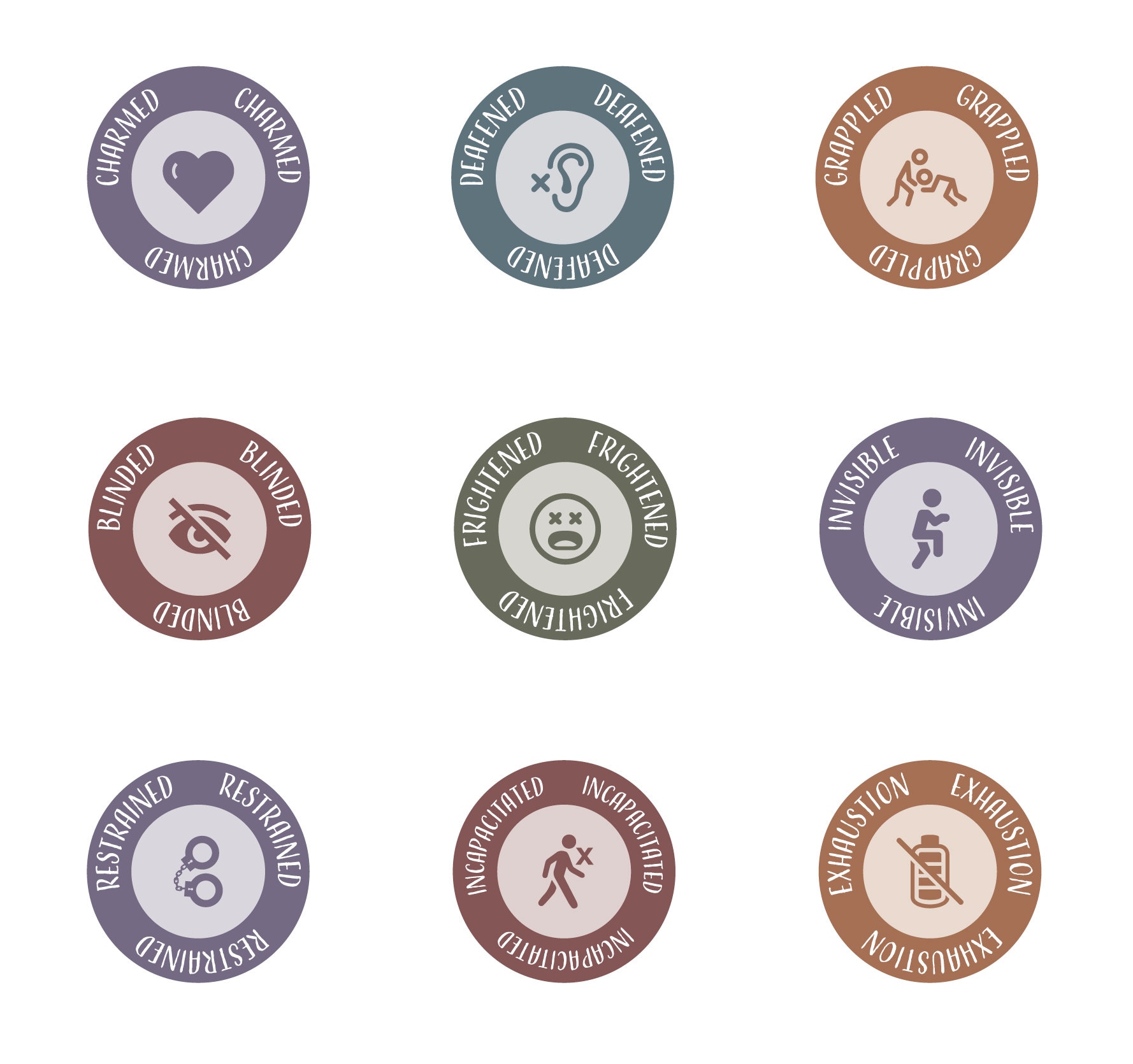 Printable Condition Cards and Tokens - Dnd 5e - RPG - Digital Download ...