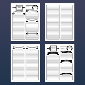 Printable RPG Session Notes - Dnd 5e - D&D - Pathfinder - RPG - PDF ...