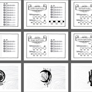 Printable Spell Slot Trackers for 10 Classes- Dnd 5e - RPG - Digital ...