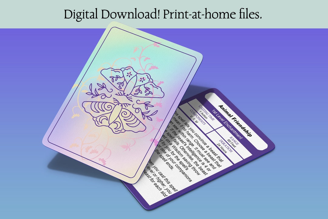 Printable Spell Cards - Dnd 5e - PDF Fillable - Digital Download ...
