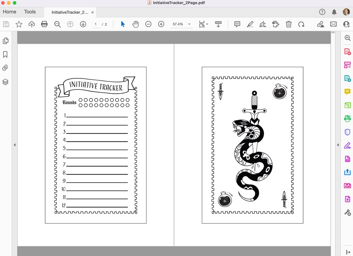 Printable Initiative Tracker - Dnd 5e - Pathfinder - RPG - Digital ...