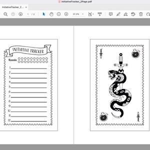 Printable Initiative Tracker - Dnd 5e - Pathfinder - RPG - Digital ...