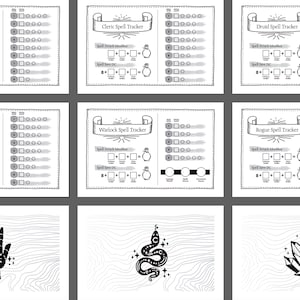 Printable Spell Slot Trackers for 10 Classes- Dnd 5e - RPG - Digital ...