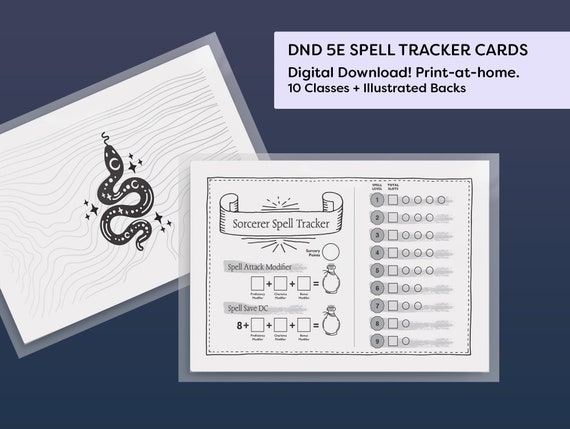 Printable Spell Slot Trackers for 10 Classes Dnd 5e RPG - Etsy