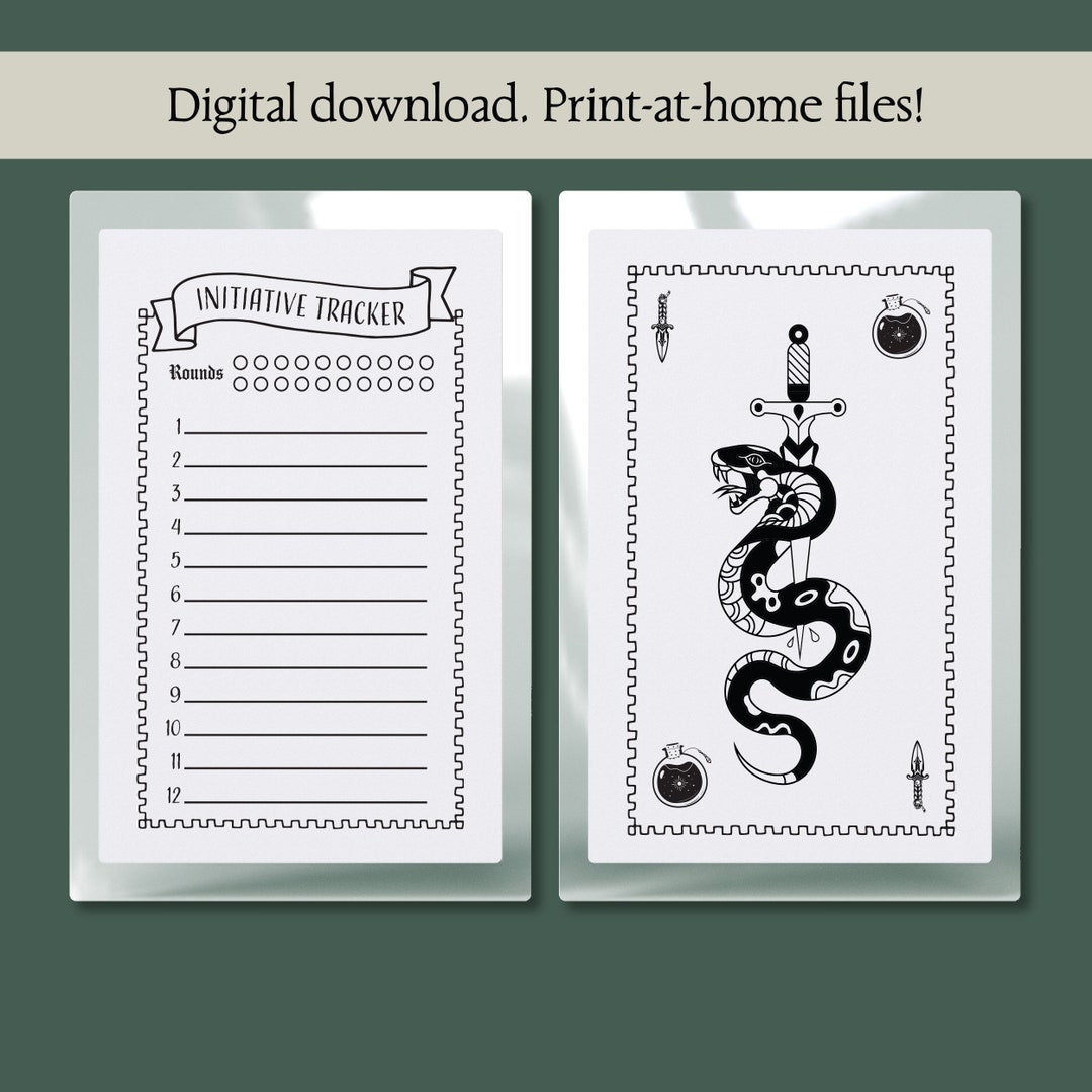 Printable Initiative Tracker - Dnd 5e - Pathfinder - RPG - Digital ...