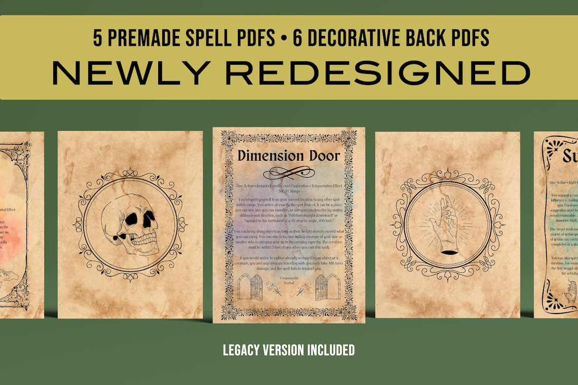 Printable Spell Scrolls Dnd 5e RPG Digital Download Canva Template ...