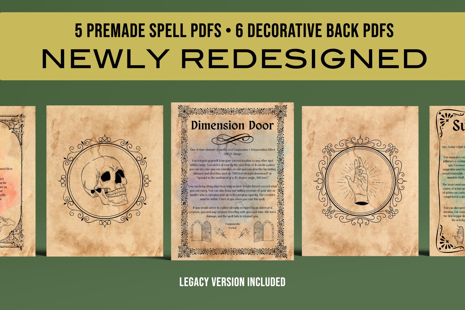 Printable Spell Scrolls Dnd 5e RPG Digital Download Canva Template ...