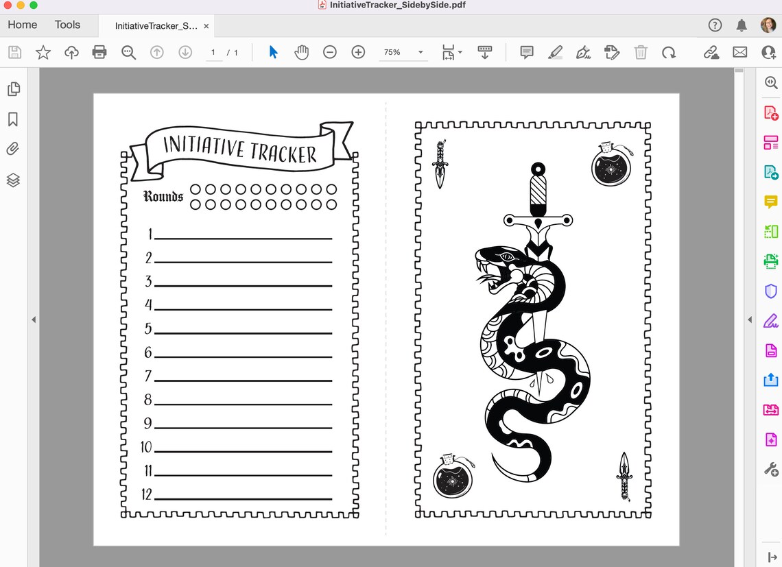 Printable Initiative Tracker Dnd 5e Pathfinder RPG - Etsy
