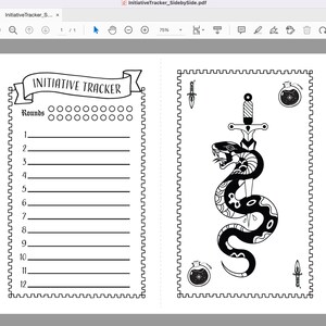 Printable Initiative Tracker - Dnd 5e - Pathfinder - RPG - Digital ...