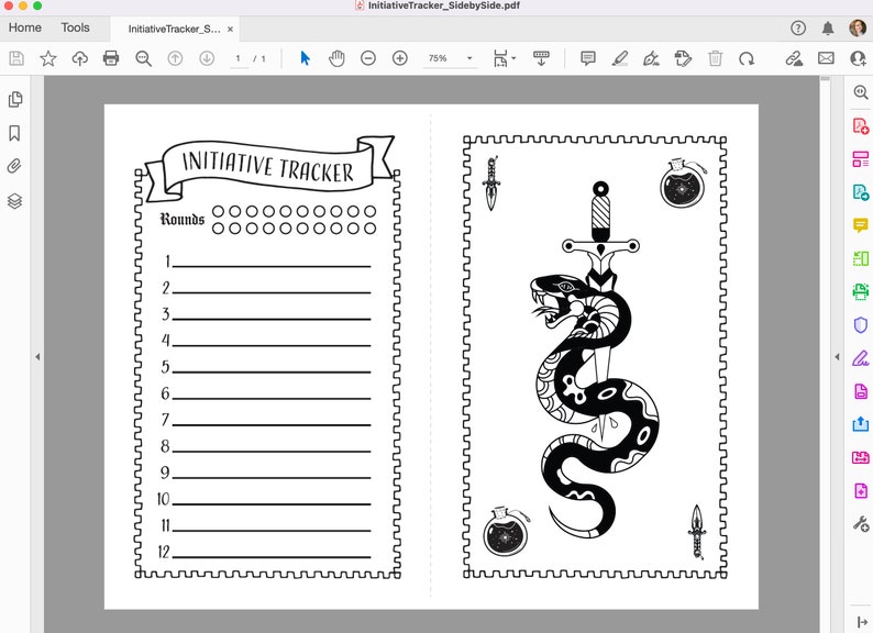 Printable Initiative Tracker Dnd 5e Pathfinder RPG - Etsy Canada