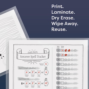 Printable Spell Slot Trackers for 10 Classes- Dnd 5e - RPG - Digital ...