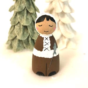 Wooden Handmade Inuit Peg Doll Toys Ideal for Imaginative Play and ...