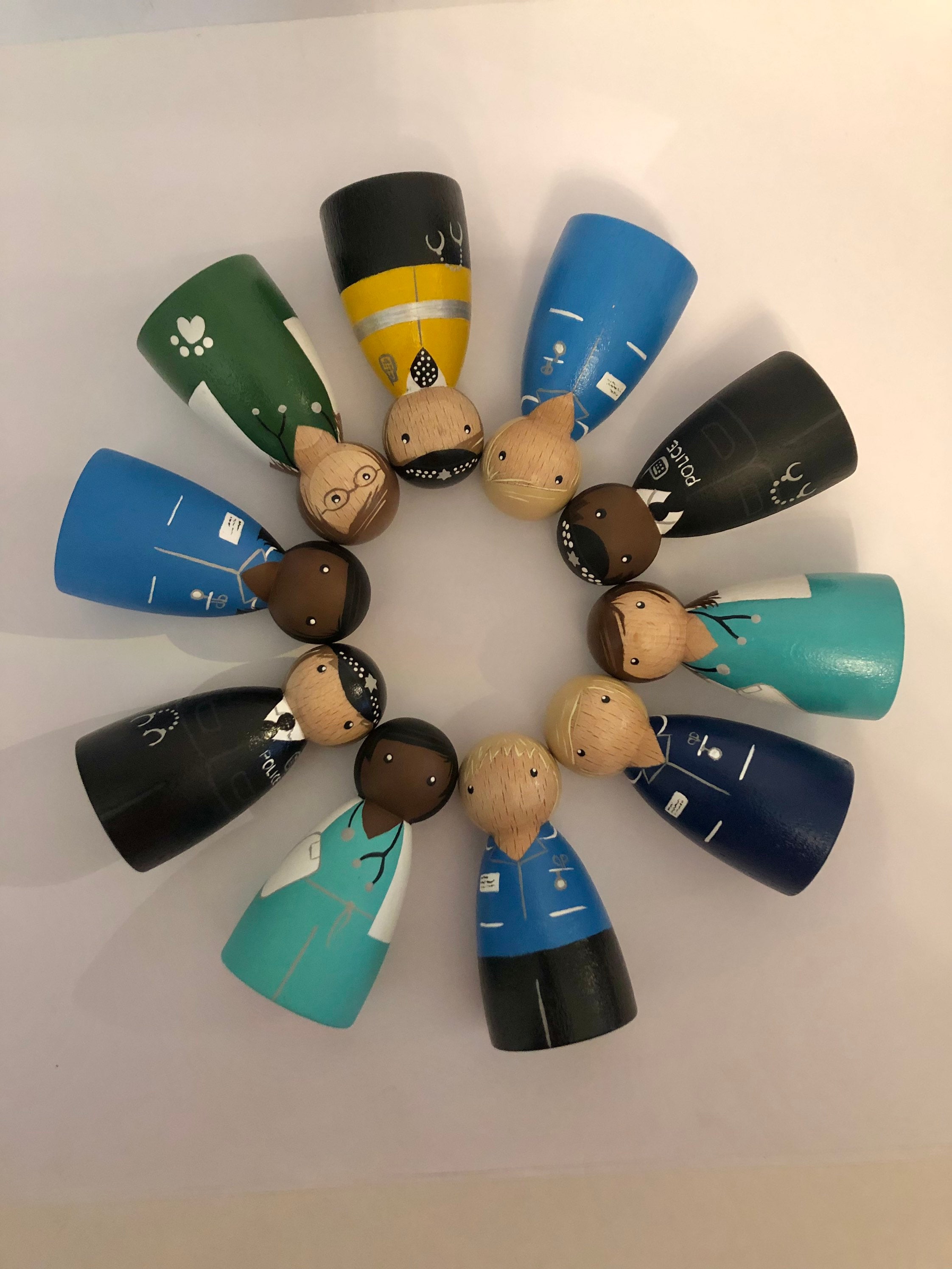 Medical and Health Care Workers, Peg Dolls, NHS Pegdolls, Blue Light ...