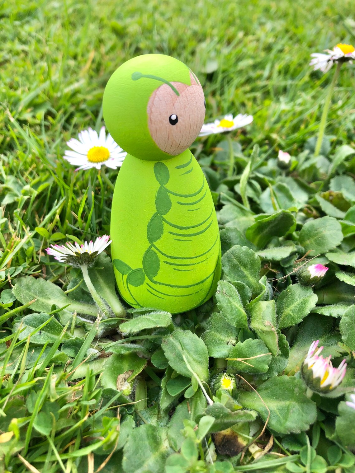 Wooden Bee Peg Doll Ladybird Peg Doll and Caterpillar Peg | Etsy UK