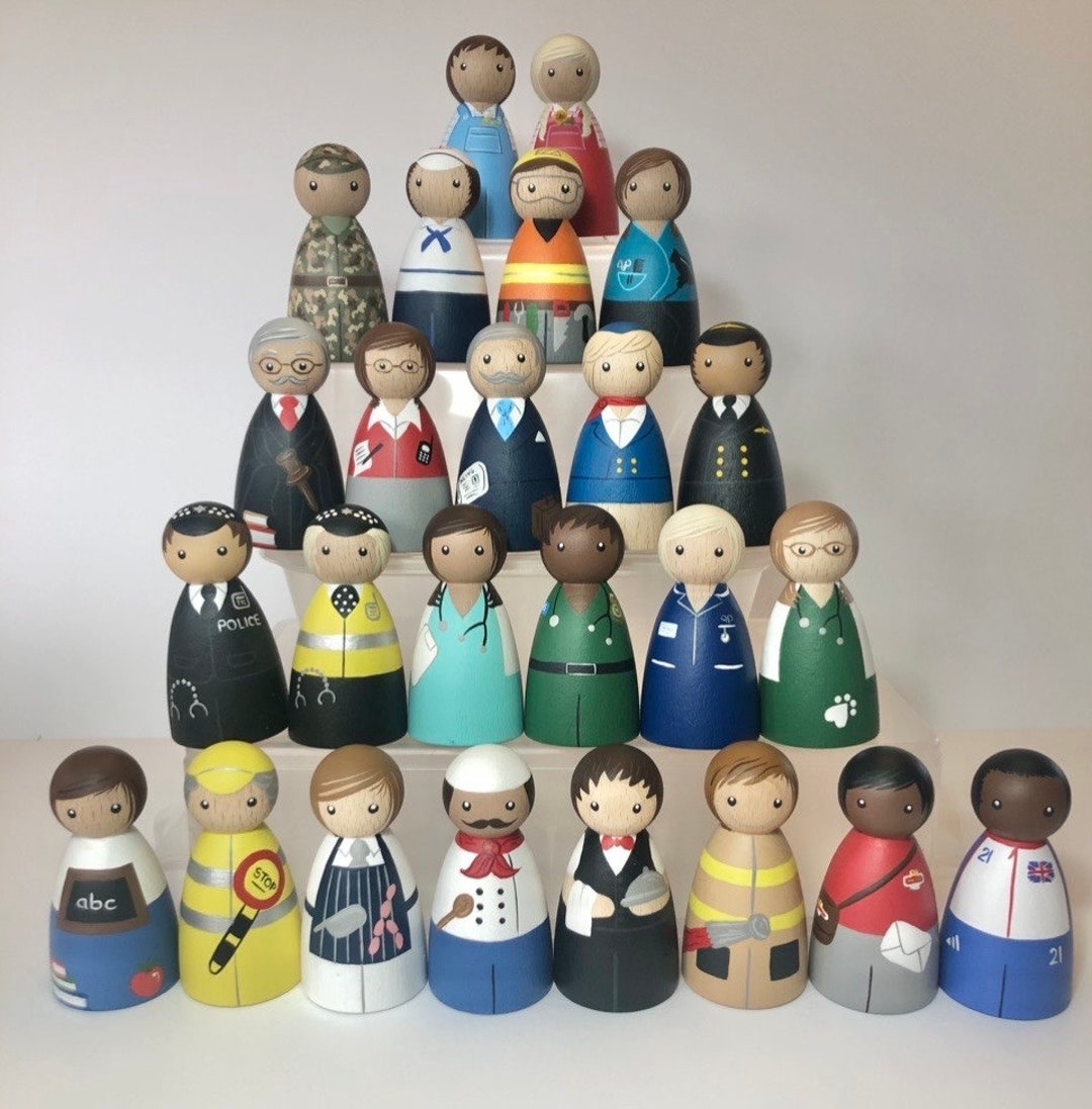 People Who Help Us Peg Dolls, Occupations Peg Dolls, Wooden Play ...