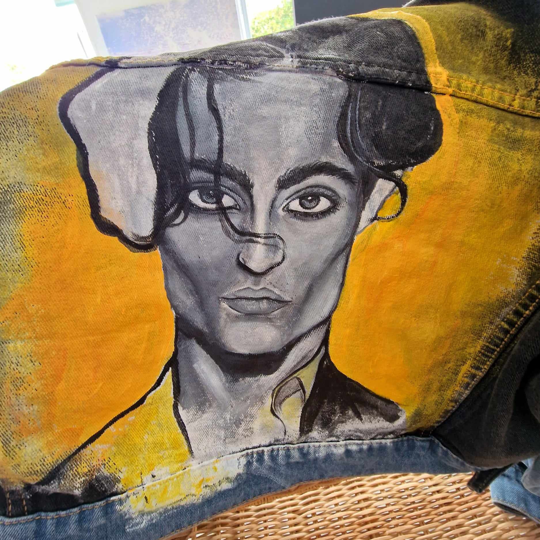 Damiano David Lead Singer of Maneskin Hand Painted Denim - Etsy