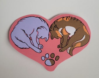 Love Meow: Adorable Kawaii Cat Heart Sticker - Etsy