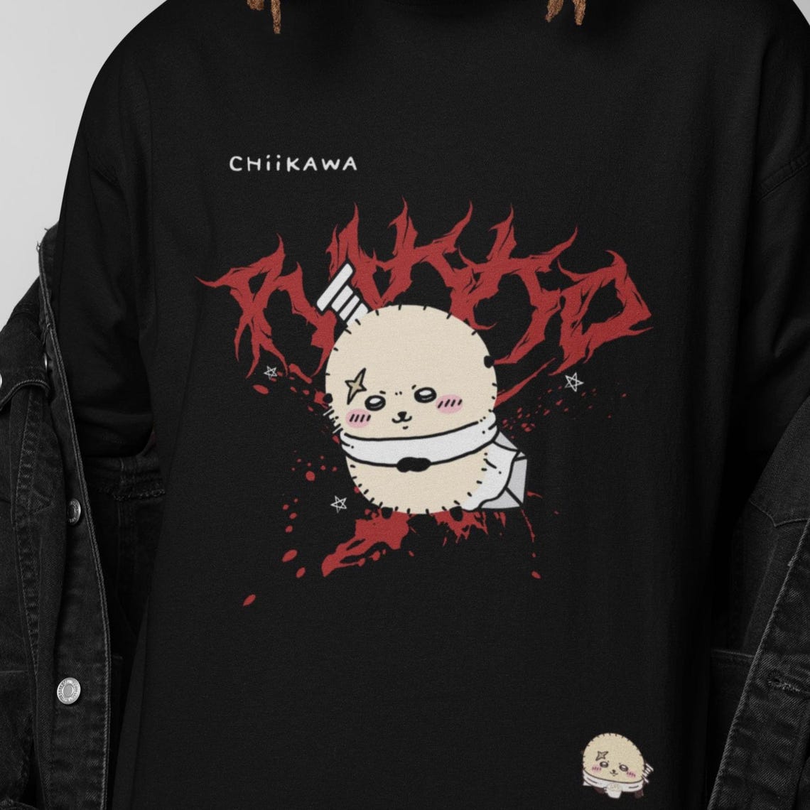 Rakko Chiikawa Grunge Shirt Red Design Rakko Funny - Etsy