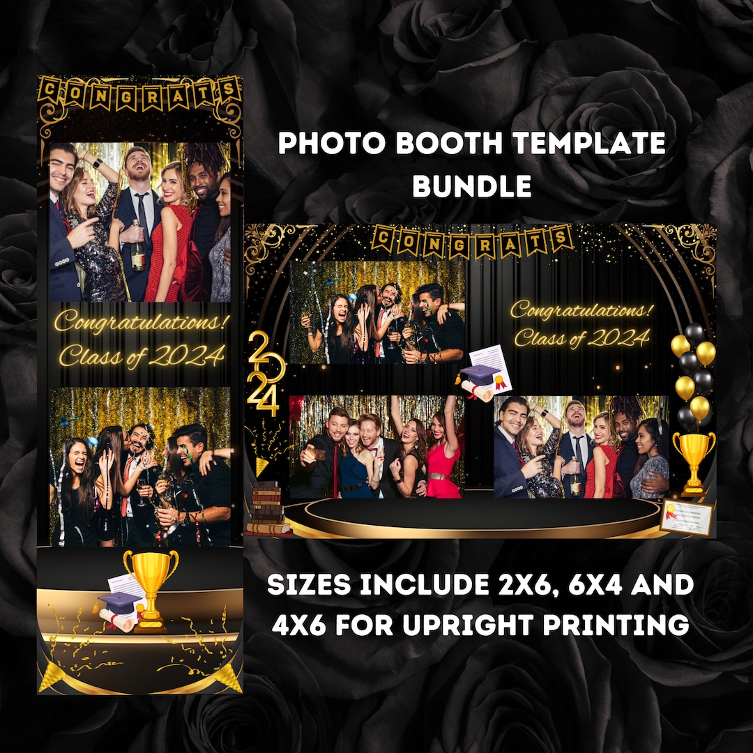 Photo Template 2024 Graduation Photo Booth Template, Editable ...