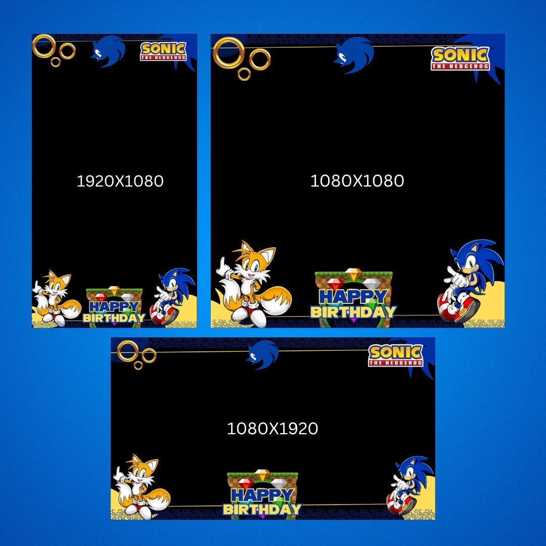 BUNDLE Overlay 360 Sonic the Hedgehog Kids Video Photo Template Overlay ...