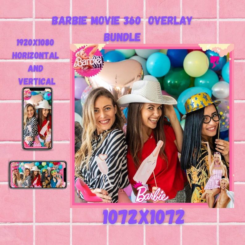 BUNDLE! Barbie Movie 360 Booth Overlay Photo Booth for Parties, Rentals ...