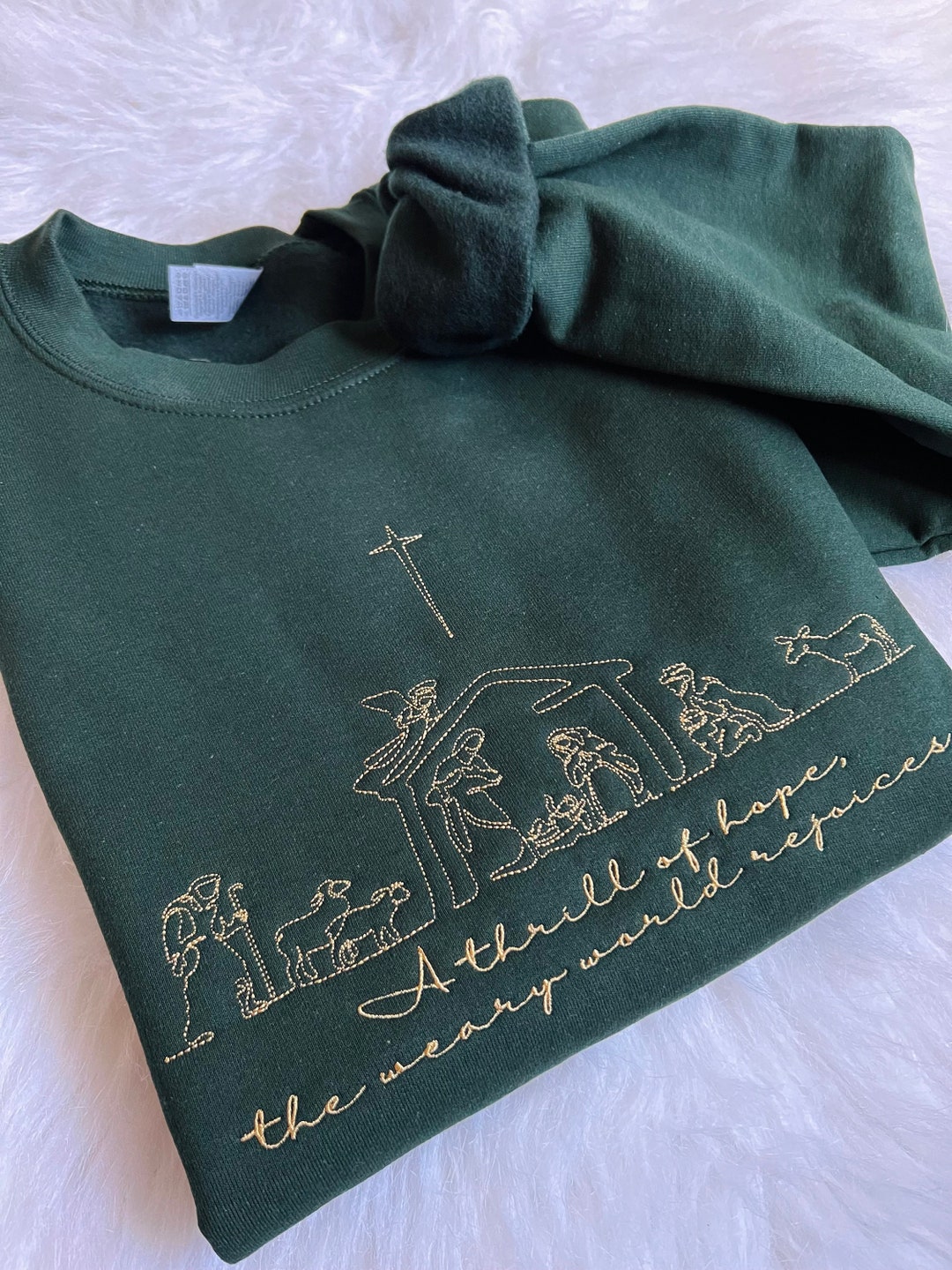 Nativity/embroidered Nativity/ Christmas Sweater/ Christmas Crewneck ...