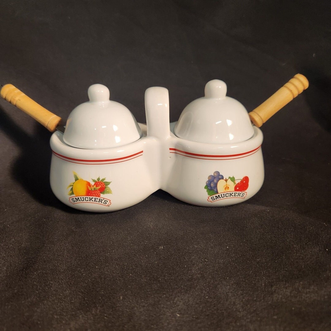 Vintage Smucker's Co. Double Jam Jelly Condiment Jars With Lids - Etsy
