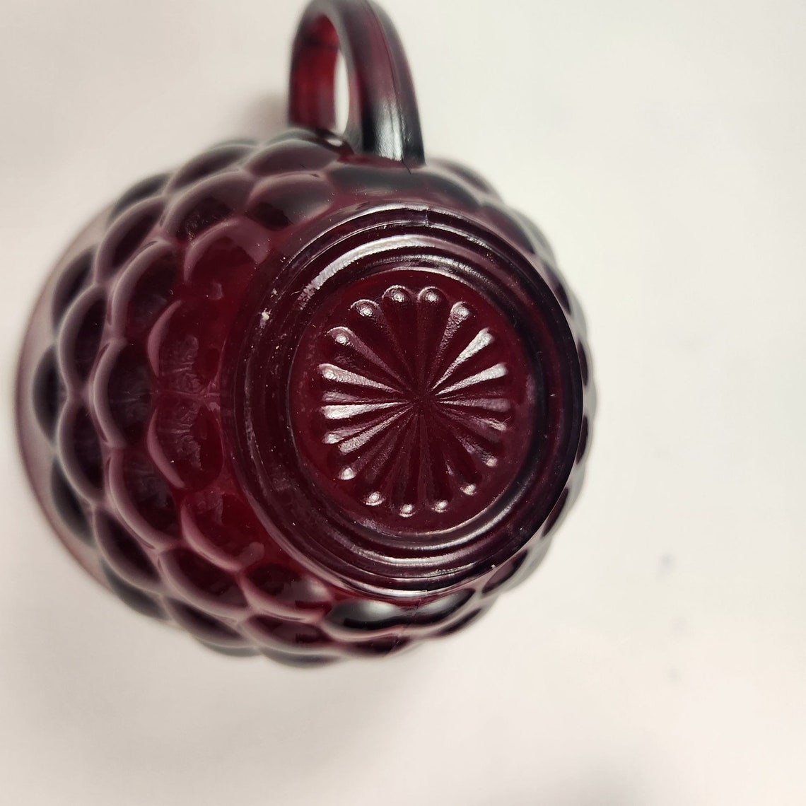 5 Royal Red- Bubble Pattern- Anchor Hocking/fire King Coffee/tea Cups ...