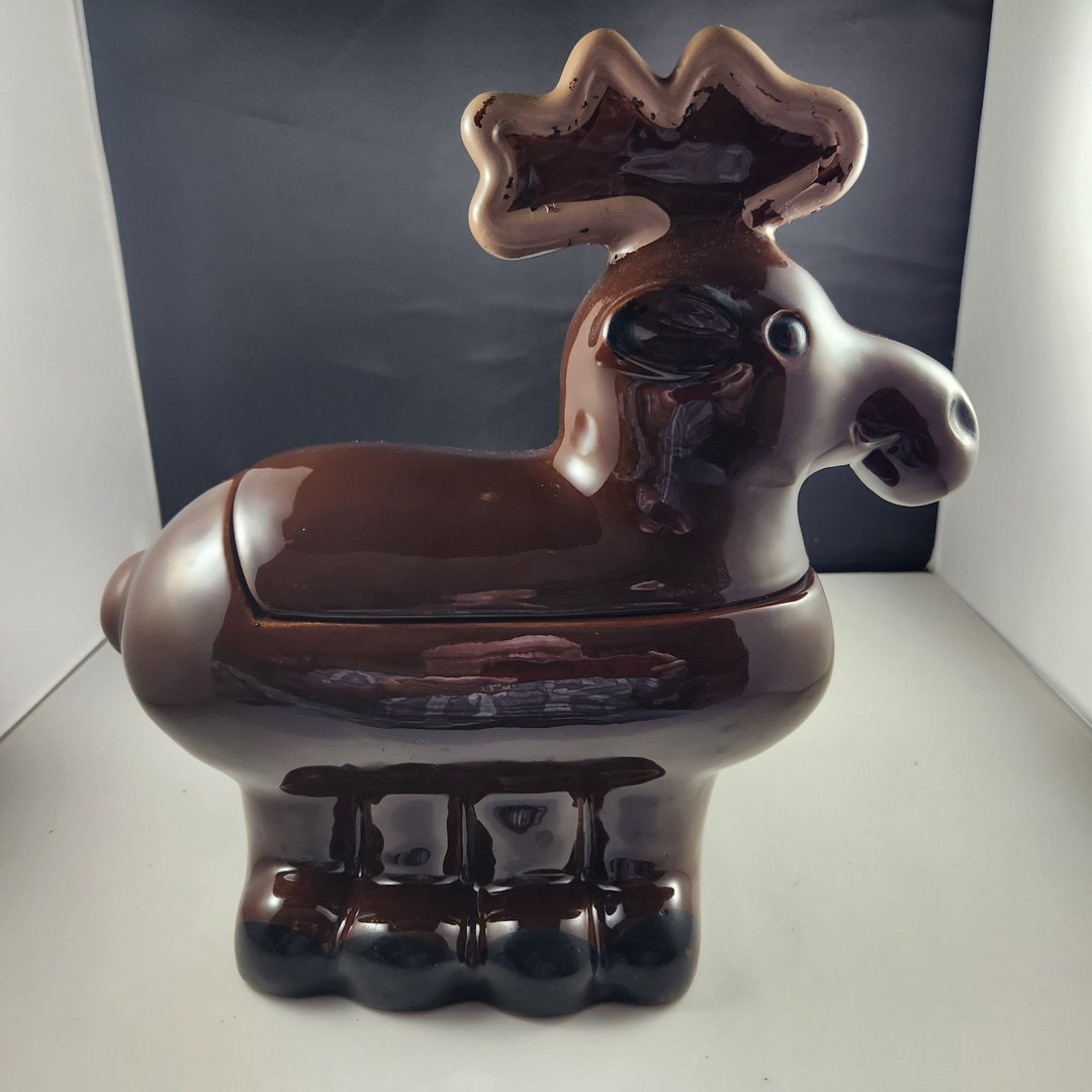 Large Moose-ceramic Cookie Jar- Brown - Etsy