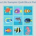 Sea Life Sampler Quilt Pattern Pack Pdf Set of 9 Fish and Ocean ...