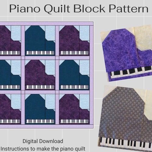 Music Note Quilt Block Pdf Pattern - Etsy