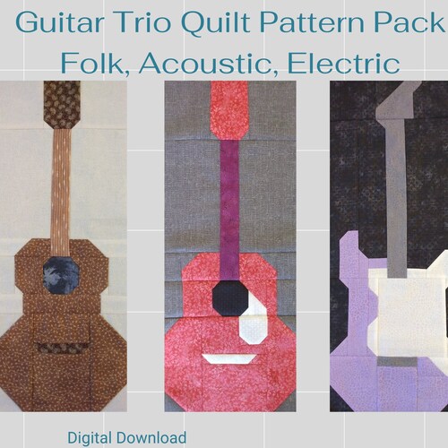 Electric Guitar Quilt Block PDF Pattern - Etsy