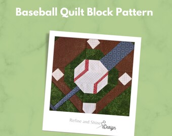 Baseball / Tennis Ball Quilt Block PDF Pattern | Etsy