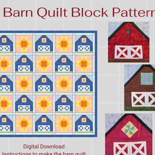 Barn Quilt Block Paper Pieced Quilt Pattern PDF Pattern - Etsy