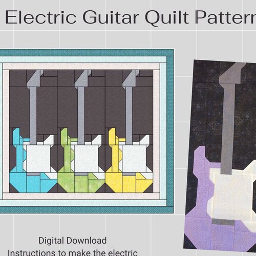 Electric Guitar Quilt Block PDF Pattern - Etsy