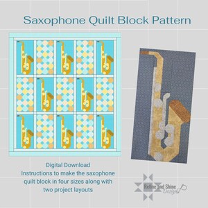 Saxophone Quilt Block Pdf Pattern - Etsy