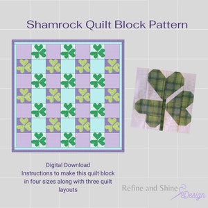Shamrock Clover Quilt Block PDF Pattern - Etsy