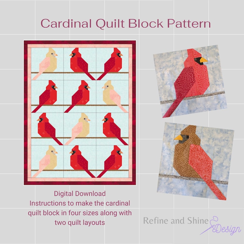 Cardinal Quilt Pattern - Etsy