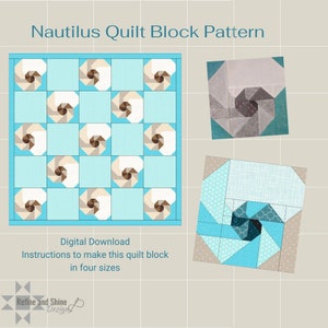Nautilus Shell Quilt Block Pdf Pattern - Etsy