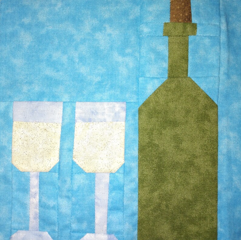 Wine for Two Quilt Block PDF Pattern - Etsy