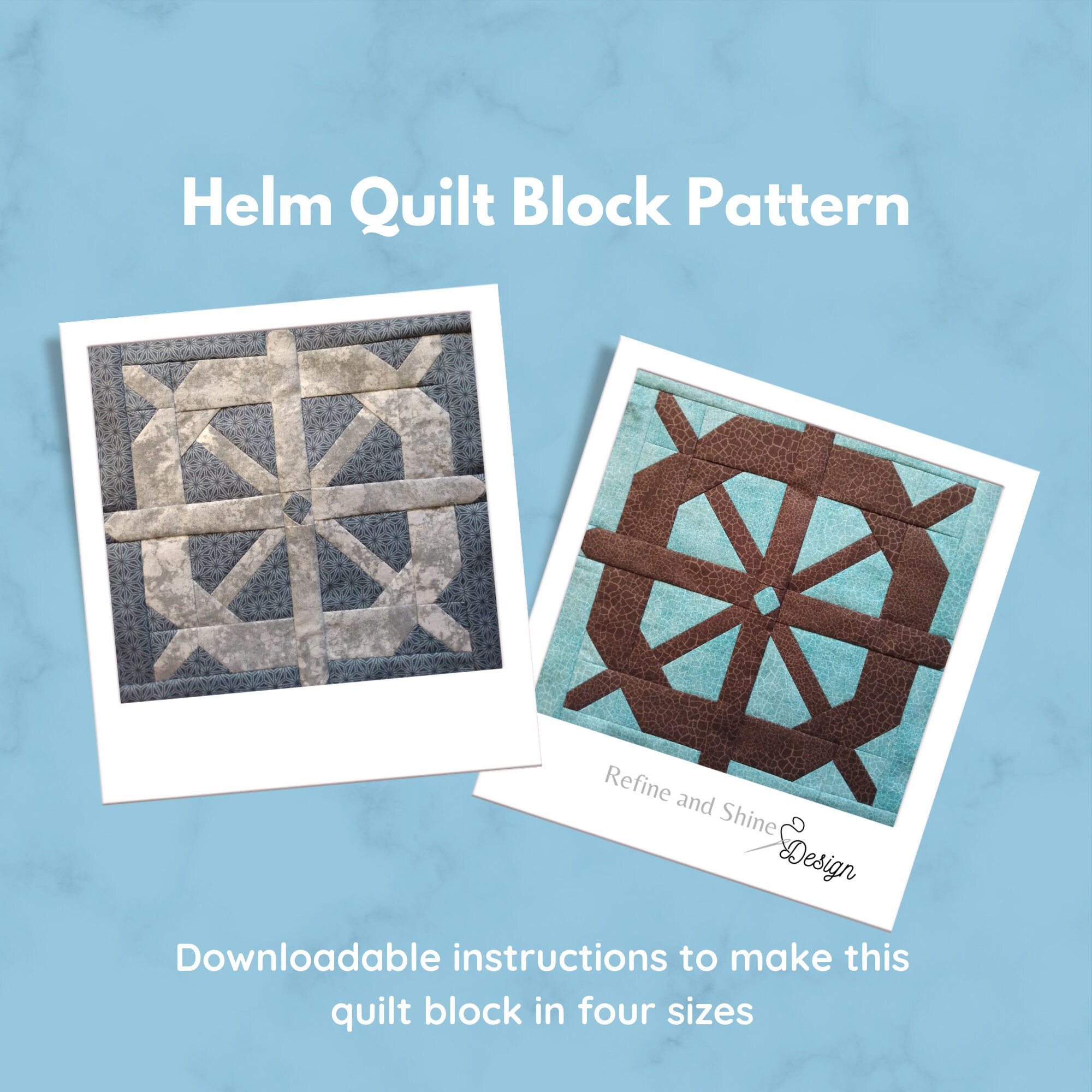 Helm ship Steering Wheel Quilt Block PDF Pattern - Etsy