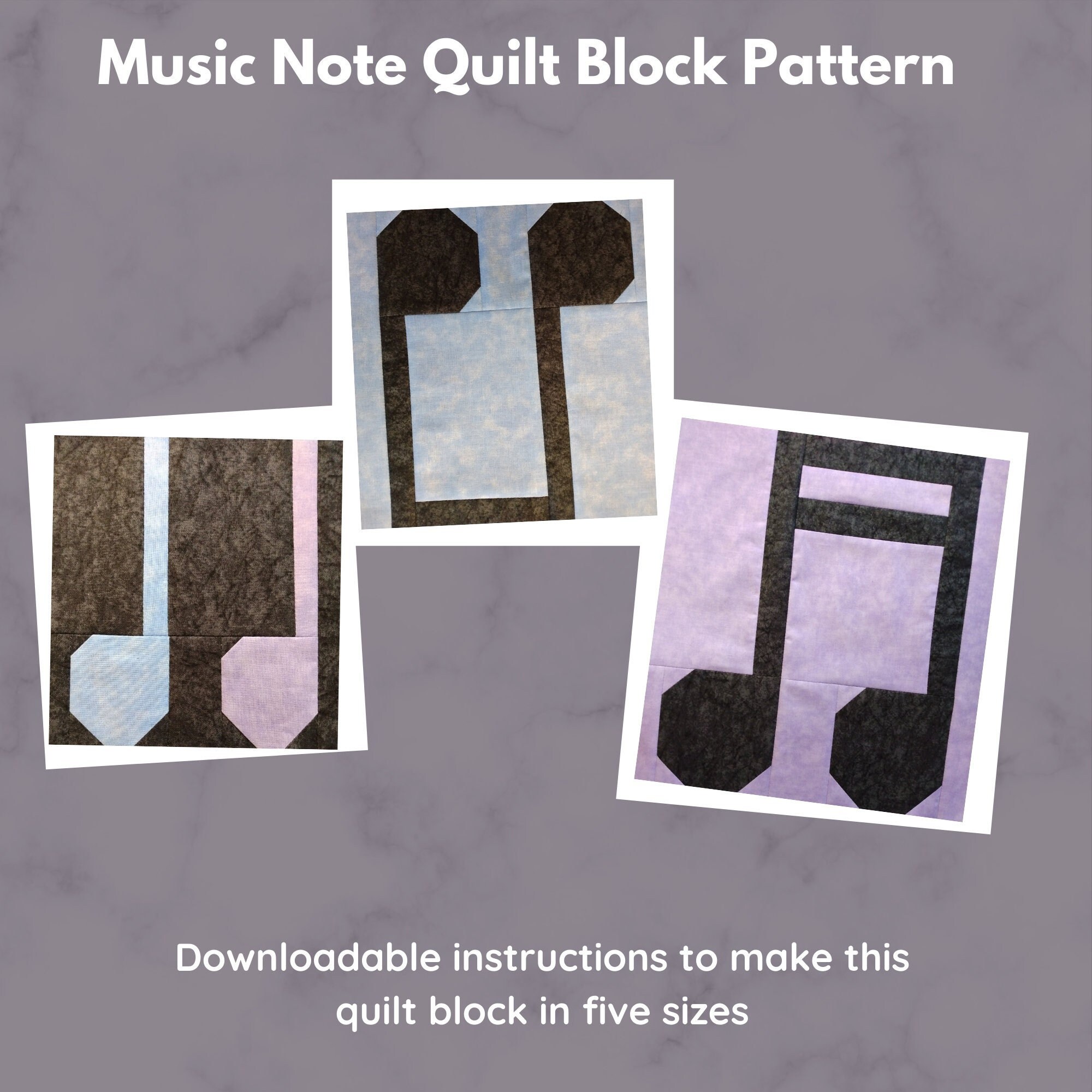 Music Note Quilt Block Pdf Pattern - Etsy