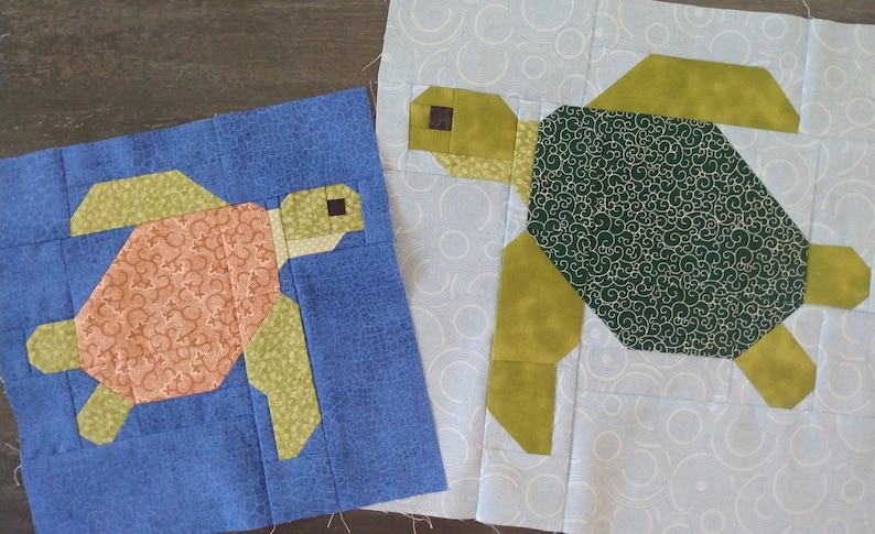 Sea Turtle Quilt Block Pdf Pattern - Etsy