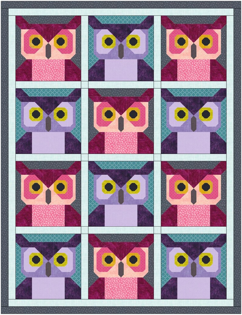 Owl Quilt Block Pdf Pattern - Etsy