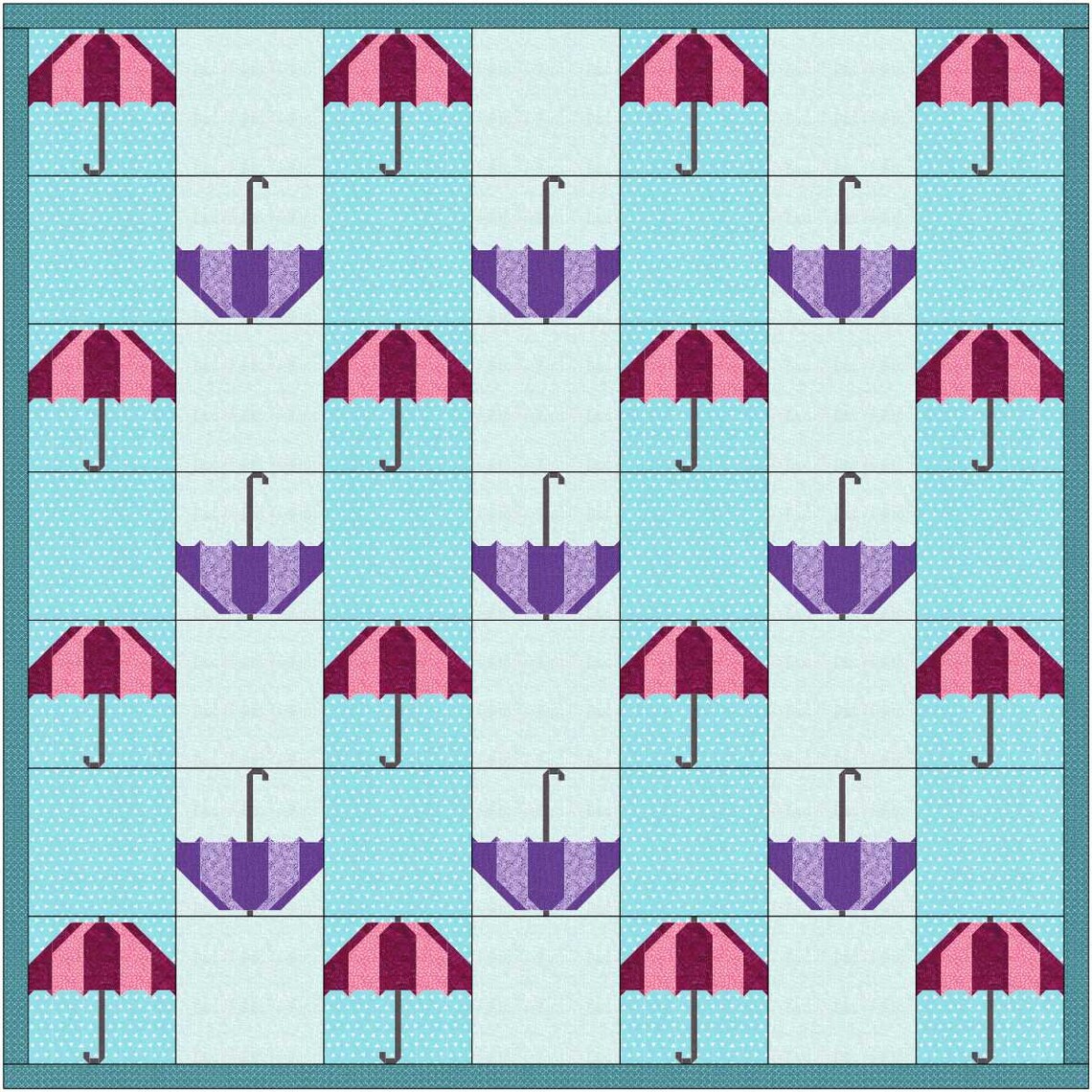 Rainy Day Umbrella Quilt Block PDF Pattern - Etsy