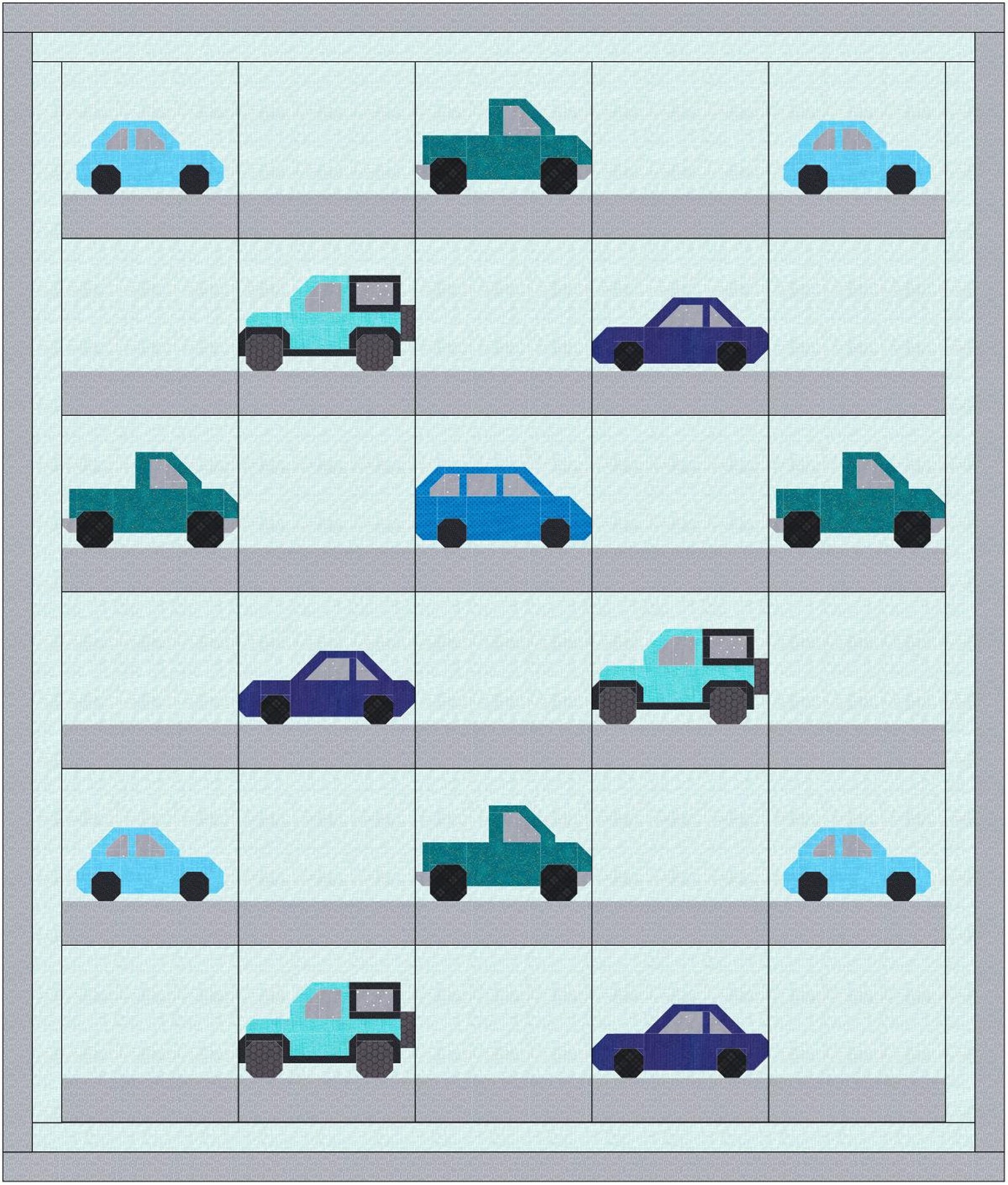 Automobile Quilt Block Pattern Pack. Instant Download of 5 Vehicle ...