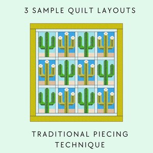 Desert Saguaro Cactus Quilt Block Pdf Pattern - Etsy